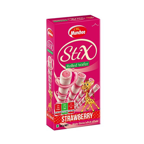 Munchee Stix Rolled Wafer Strawberry — QBAY