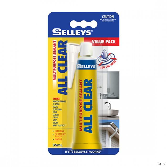SELLEYS ALL CLEAR MULTIPURPOSE SEALANT MINI TUBE - 35G — QBAY